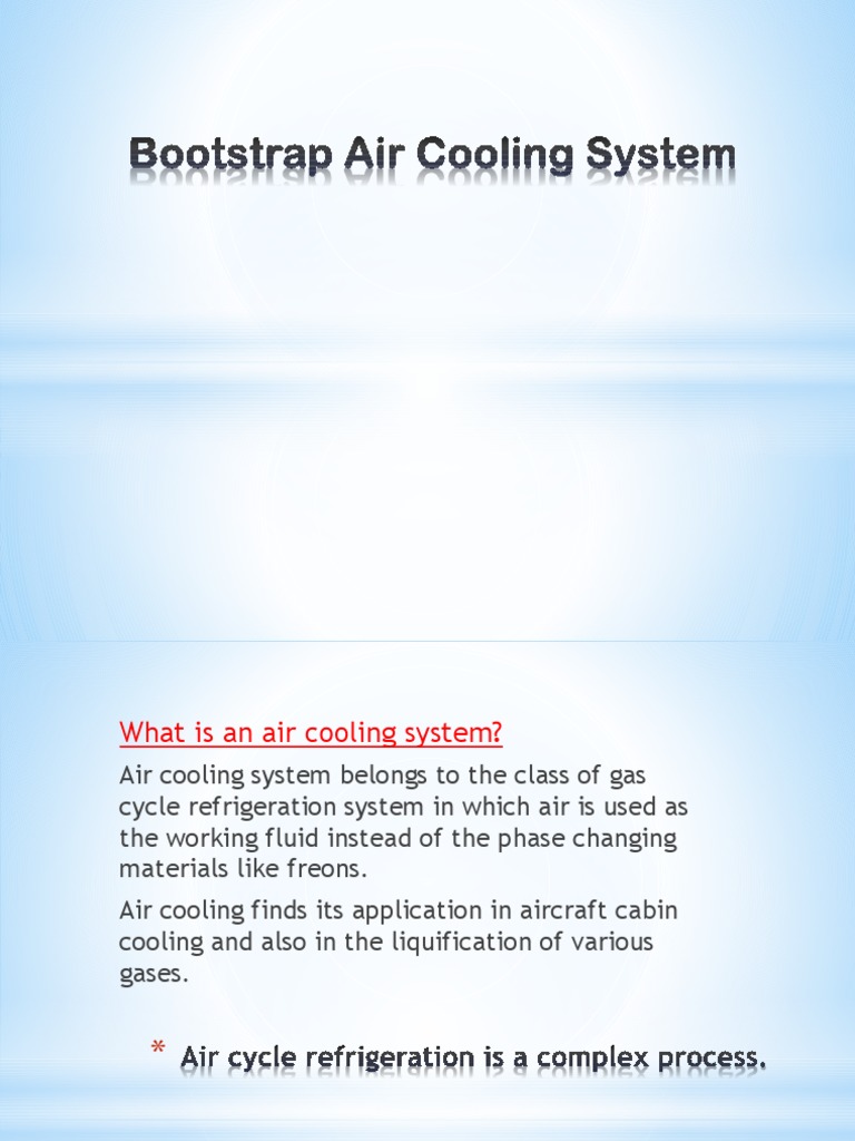 Bootstrap Air Cooling System Aerospace | PDF | Air Conditioning ...