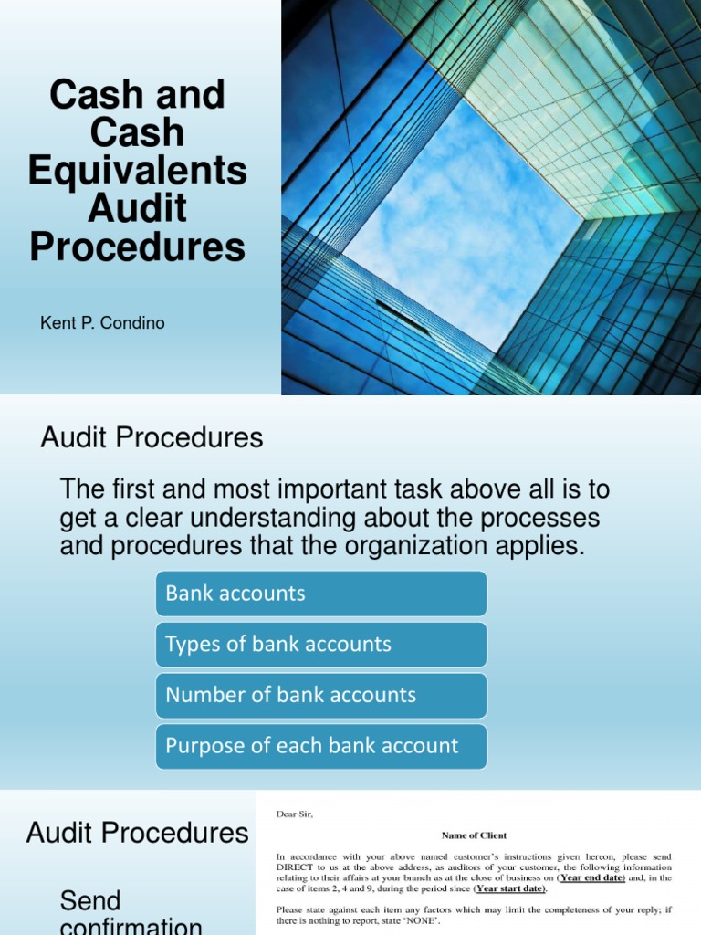 Cash and Cash Equivalents Audit Procedures CONDINO