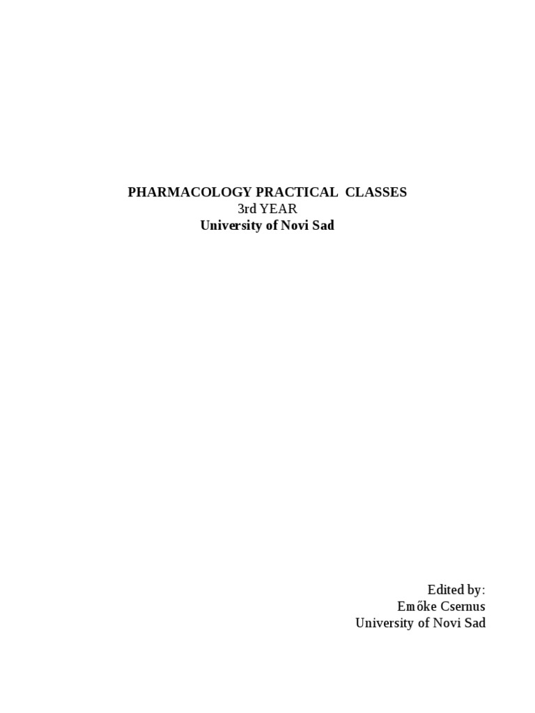 Pharmacology Practical Classes Guide | PDF | Tablet (Pharmacy ...