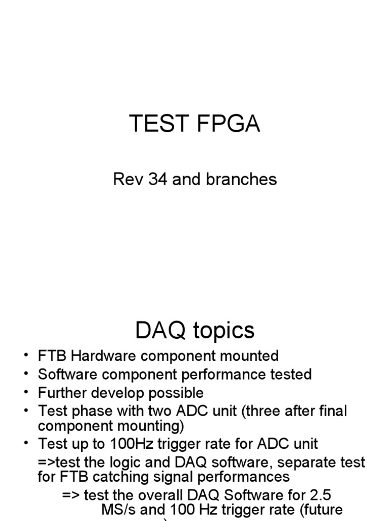 FPGA Test and DAQ Performance Analysis | PDF
