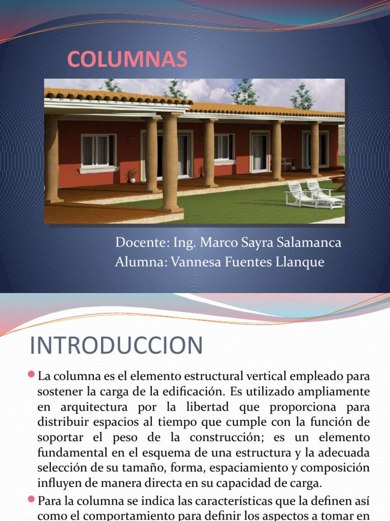 Análisis de los tipos de columnas, sus características y comportamiento ...