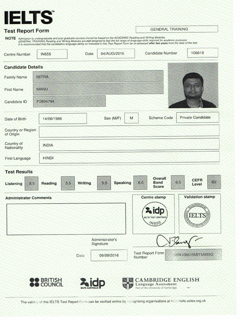 IELTS Test Results | PDF