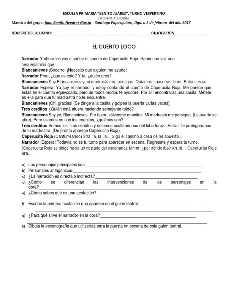 Cuento Loco: Caperucita Roja y Más | PDF | Caperucita Roja | Blanco ...