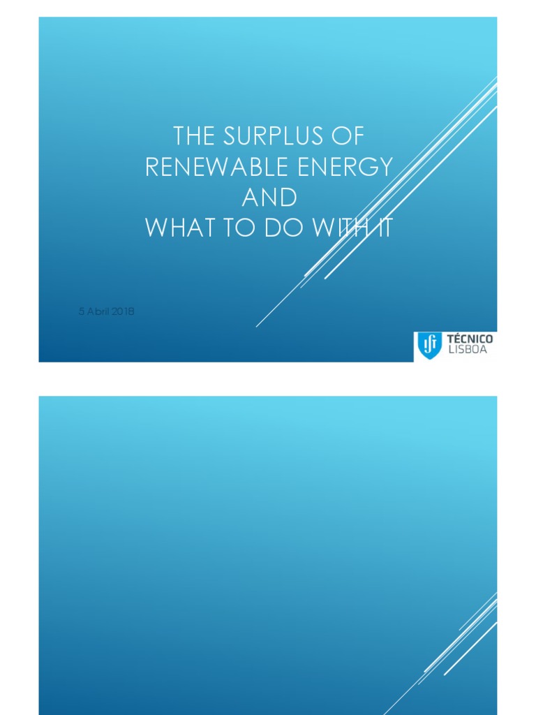 The Surplus of Renewable Energy AND What To Do With It: 5 Abril 2018 ...
