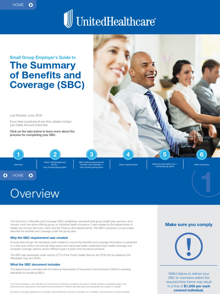 The Summary of Benefits and Coverage (SBC) : Small Group Employer's ...