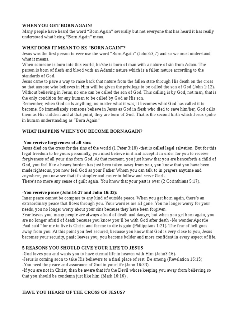 When You Get Born Again! | PDF | Born Again | Sin