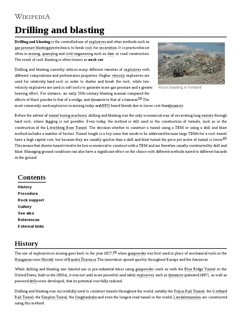 Drilling and Blasting | PDF | Engineering | Nature