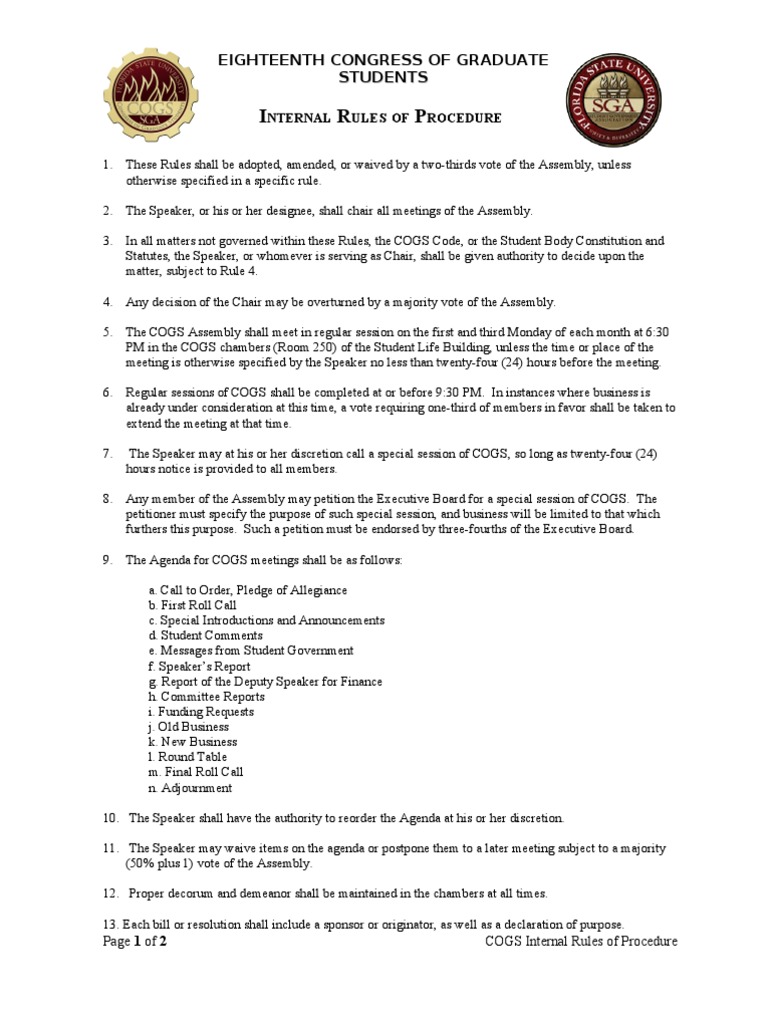 Internal Rules | Download Free PDF | Public Sphere | Constitutional Law