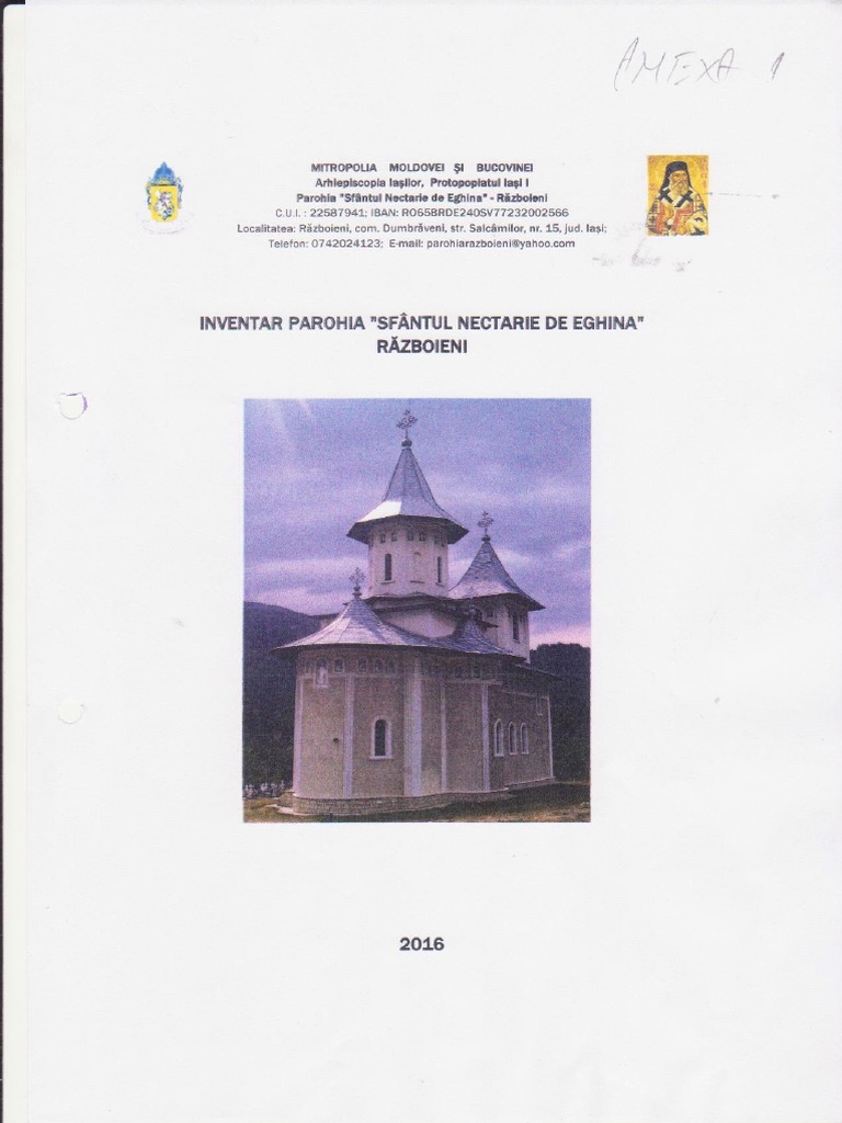 Model Inventar Parohii 2016 | PDF