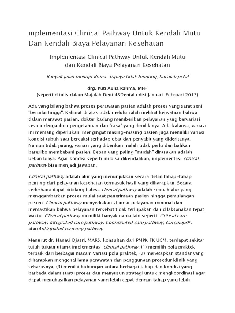 Clinical Pathway | PDF