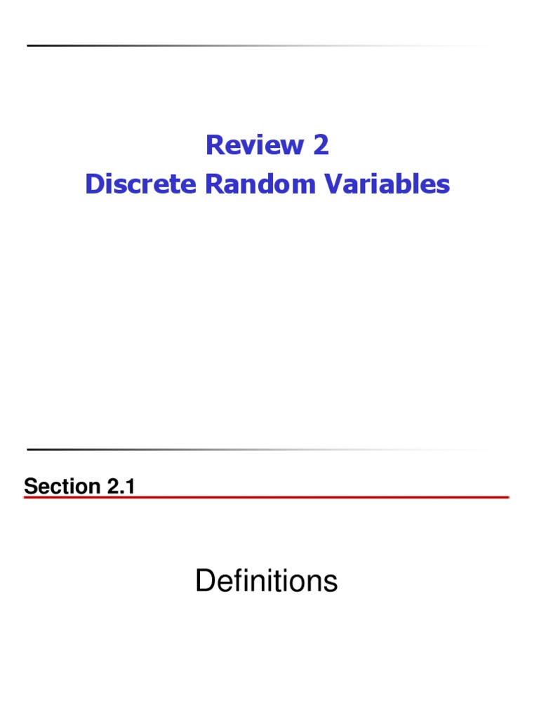 Chap2-Discrete Random Variables | PDF