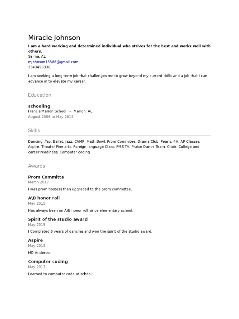 Miracle Johnson | PDF | Career & Growth