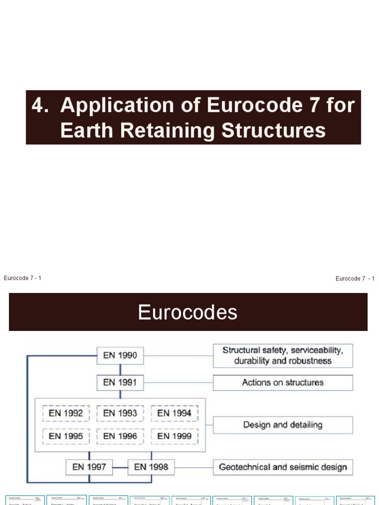 Eurocode 7 for Earth Retaining Structures | PDF | Geotechnical Engineering | Civil Engineering