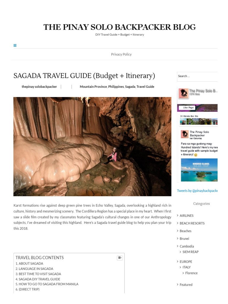 Sagada Travel Guide Blog 2018 (Budget + Itinerary) - Pinaysolobackpacker | PDF