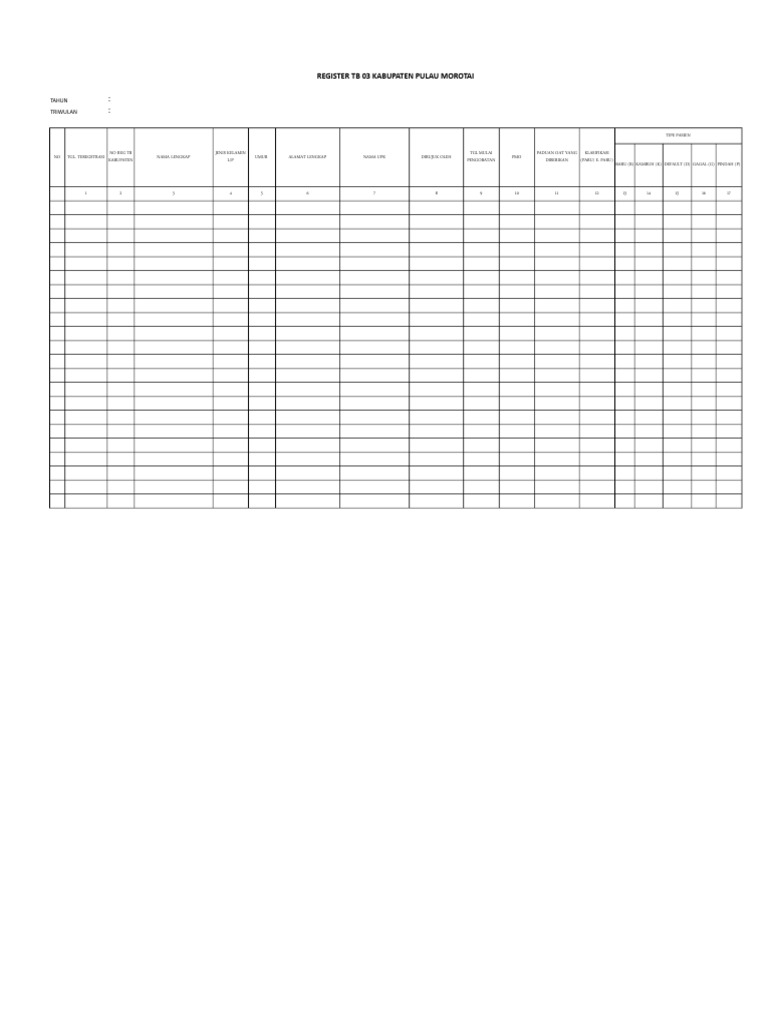 Register TB 03 Morotai 2023 | PDF