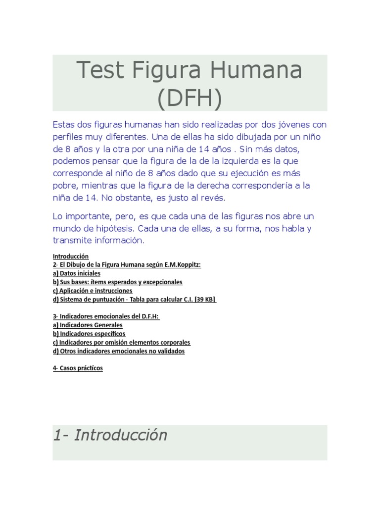Test Figura Humana MACHOVER | PDF | Dibujo | Cociente de inteligencia