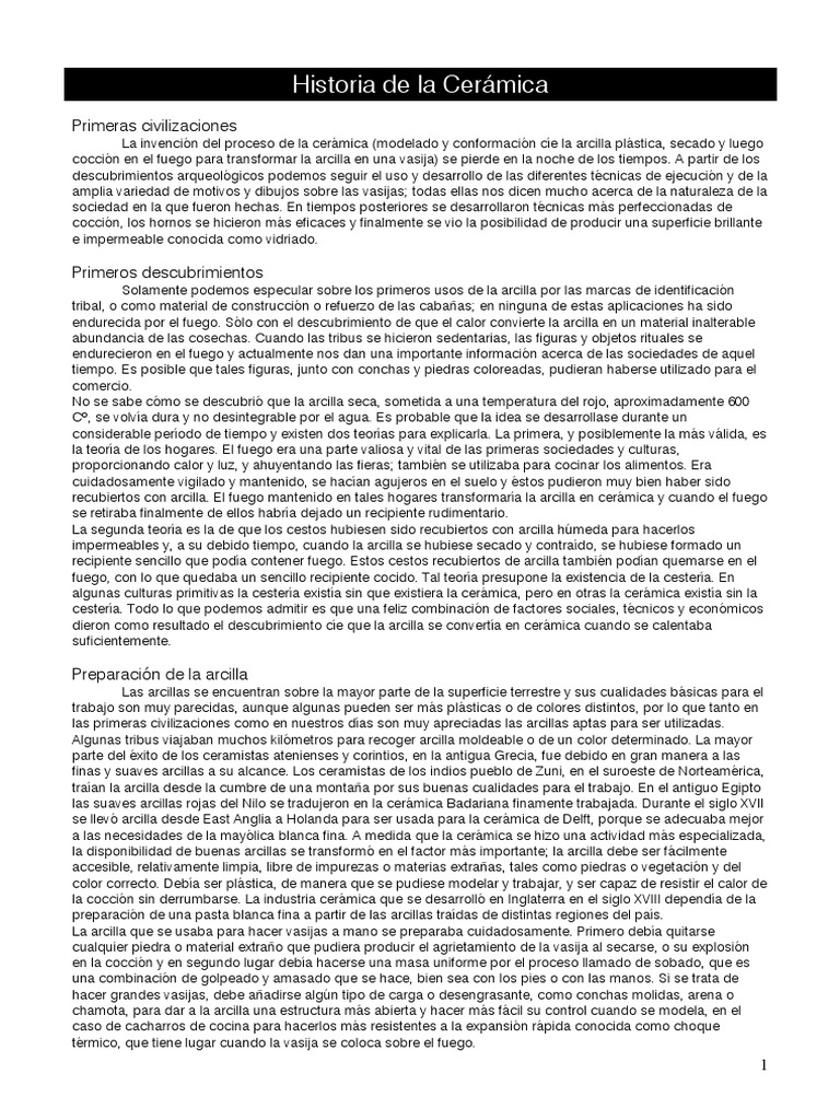 Historia De La Ceramica Pdf Pdf Cerámica Mesopotamia