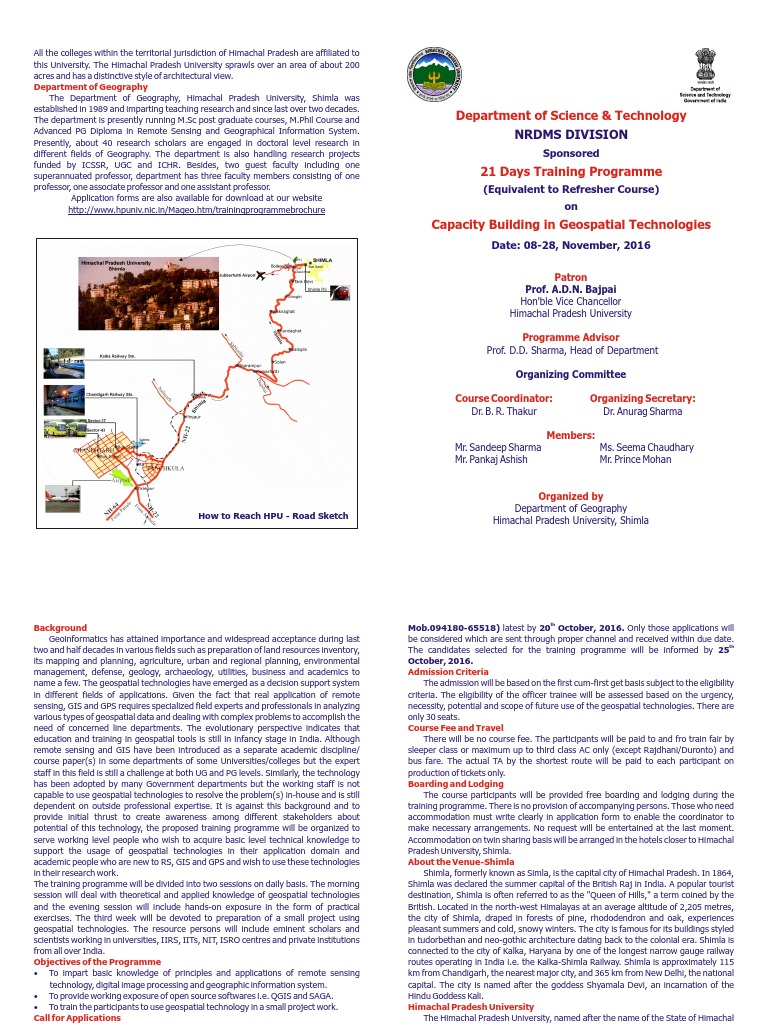 Training Programme Brochure | Download Free PDF | Geographic ...