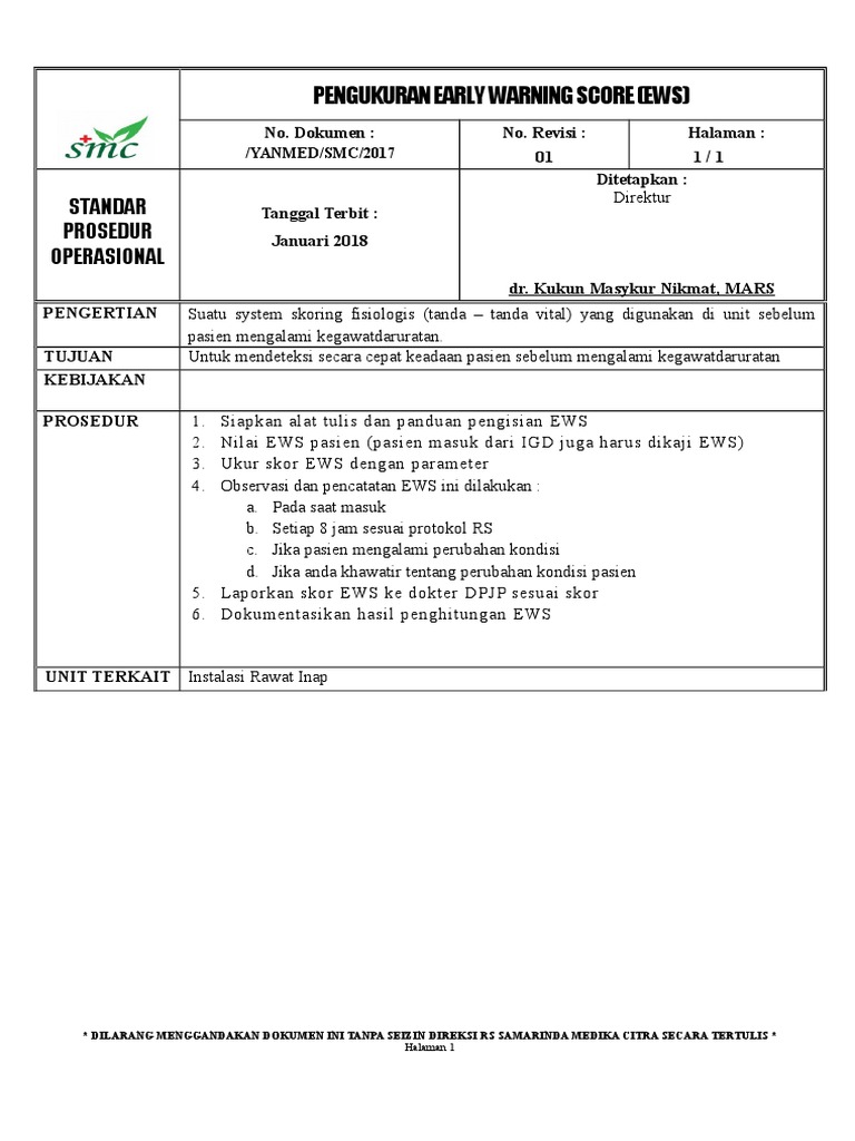 Spo Pengukuran Ews | PDF