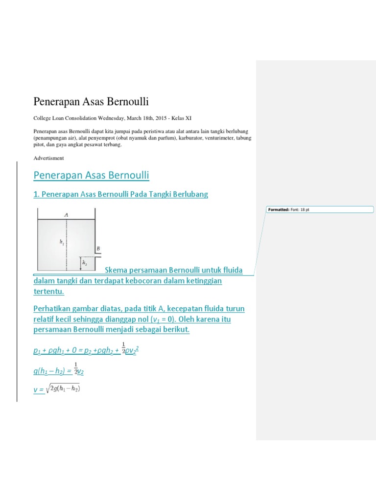 Penerapan Asas Bernoulli | PDF