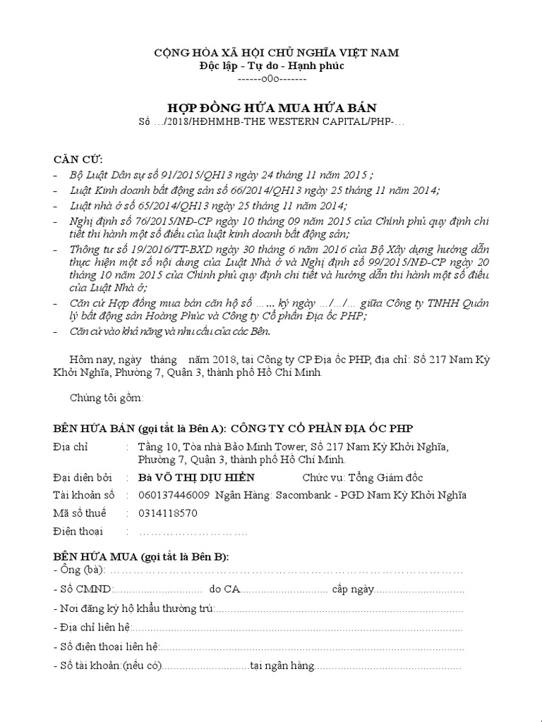 Hop Dong Hua Mua Hua Ban | PDF