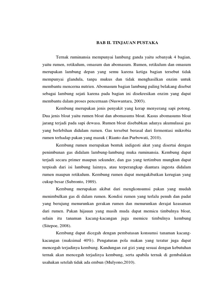 Bloat Pada Sapi | PDF | Teknologi & Rekayasa