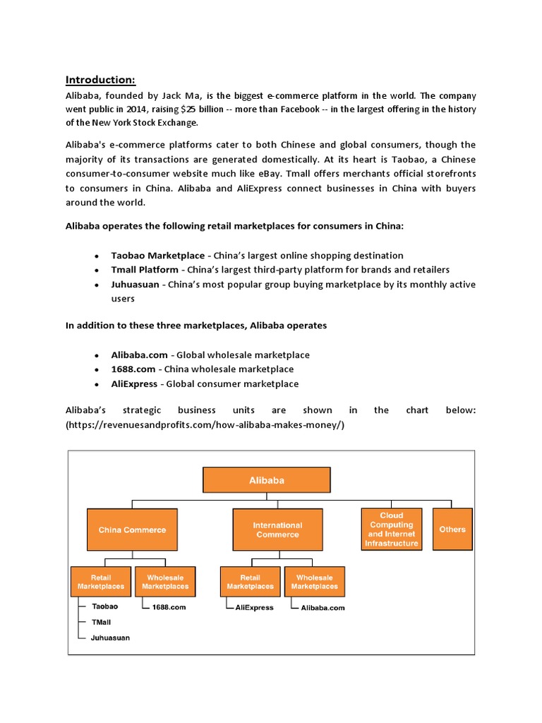 Alibaba's E-Commerce & Revenue Model | PDF | Alibaba Group | Service ...