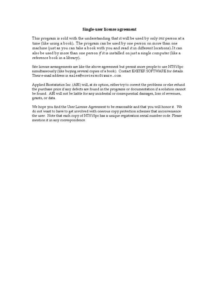 Single-User License Agreement | PDF
