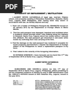 Affidavit of Mutilation of Passport | PDF | Affidavit | International Law