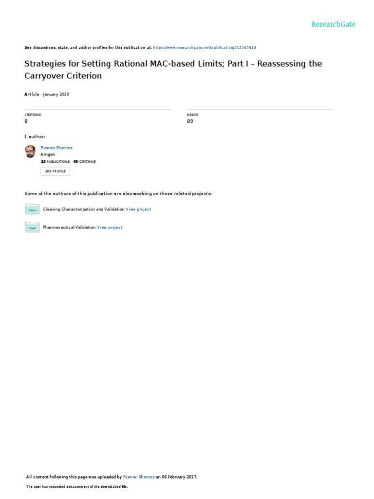Strategies For Setting Rational MAC-based Limits Part I - Reassessing ...