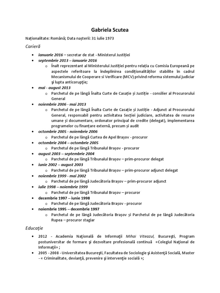 CV Gabriela Scutea RO Rev 2 | PDF