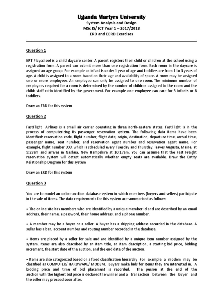 Eerd Erd Exercises A | PDF | Auction | Sales