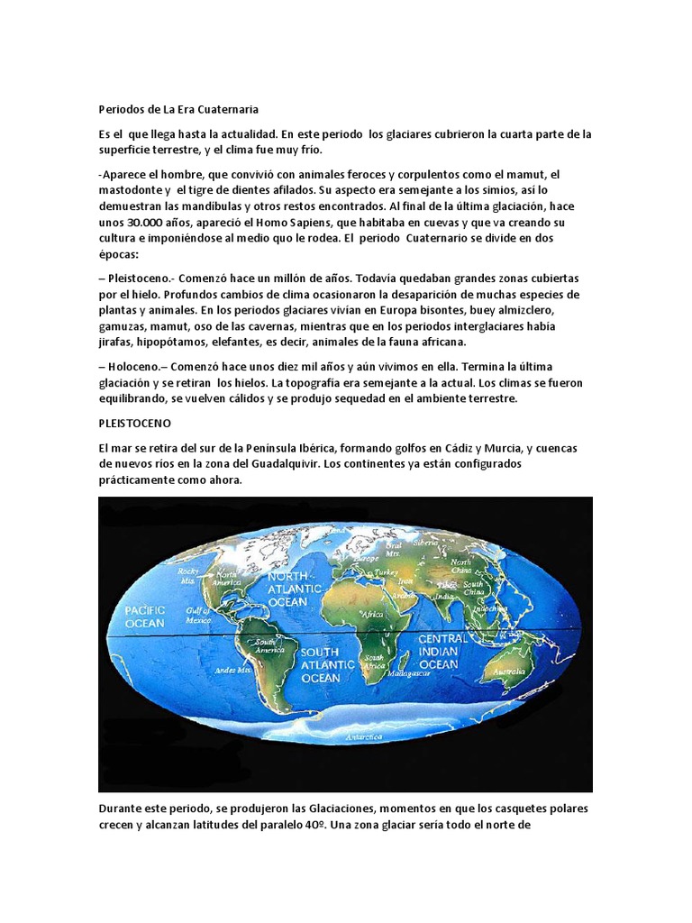 Periodos de La Era Cuaternaria | PDF | pleistoceno | Cuaternario