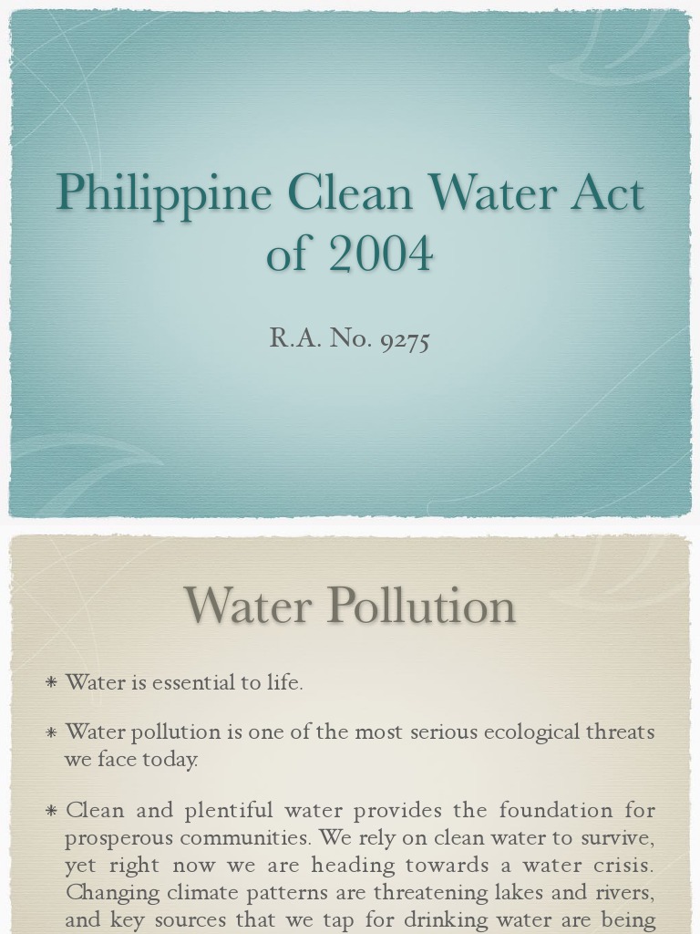 Clean Water Act | PDF | Water Pollution | Clean Water Act