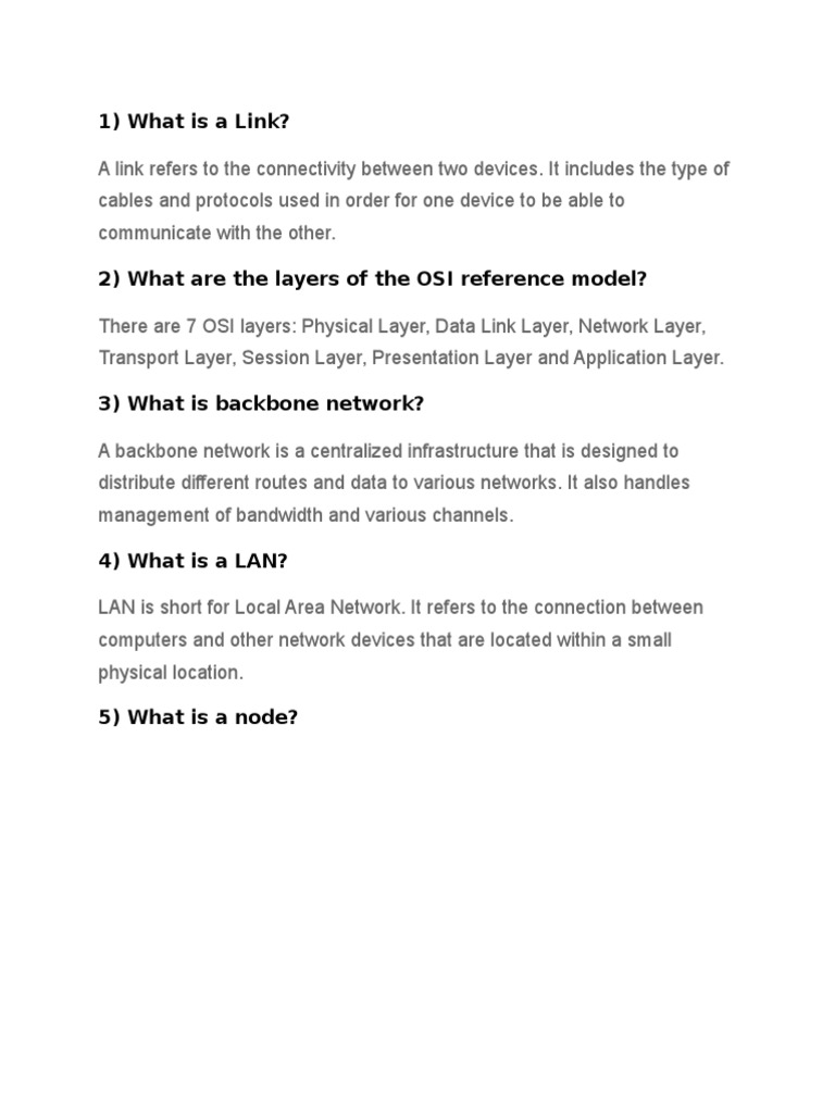 1) What Is A Link? | PDF | Network Topology | Computer Network