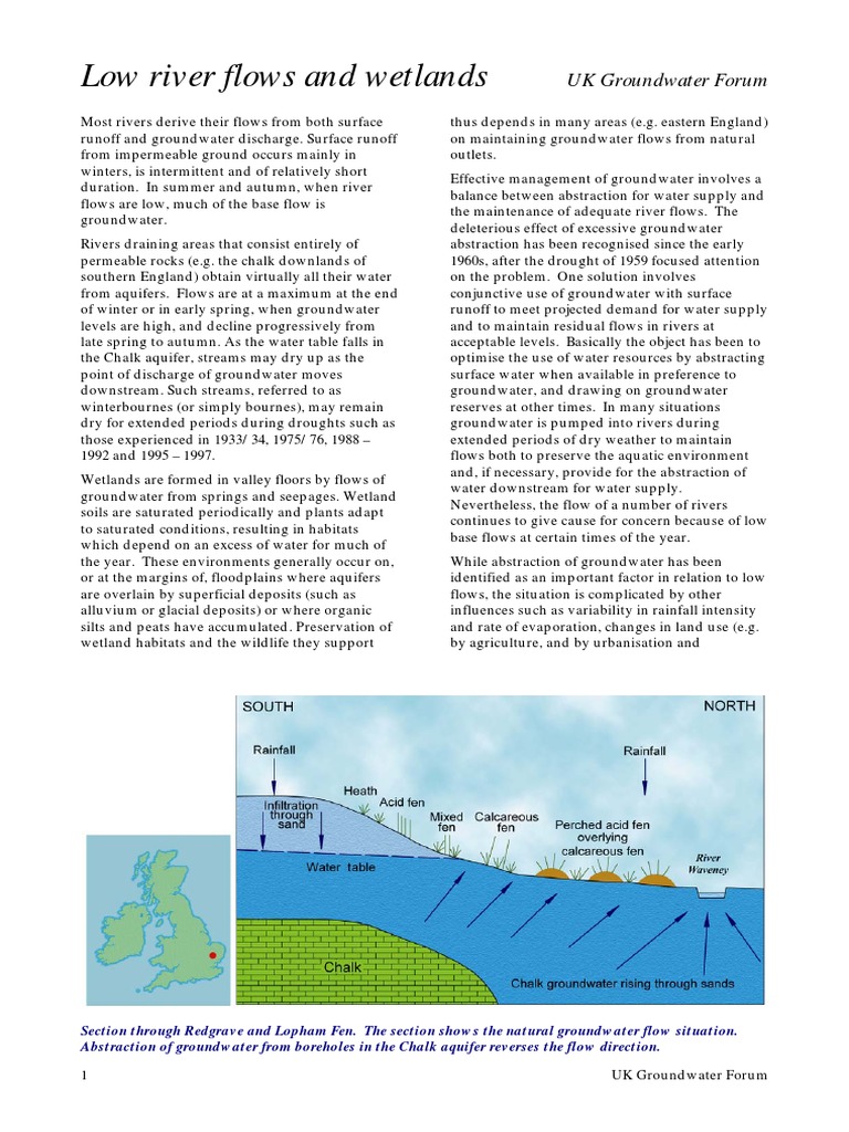 Low River Flows and Wetlands | PDF | Groundwater | Wetland