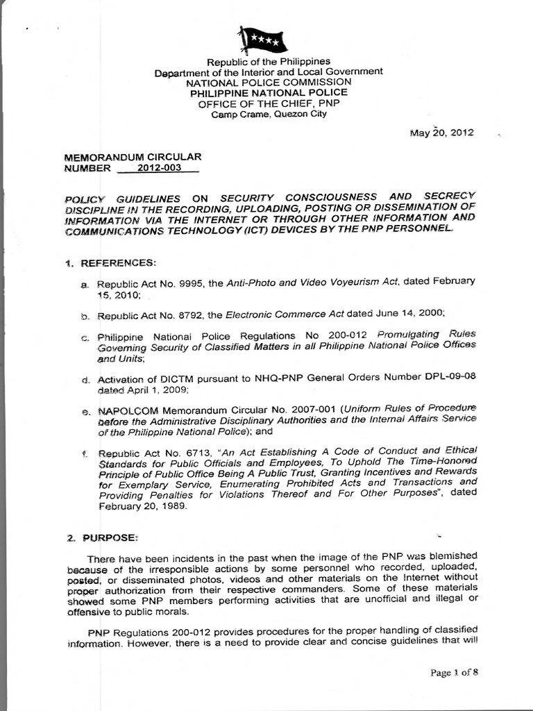 PNP Policy | PDF | Classified Information | Classified Information In ...