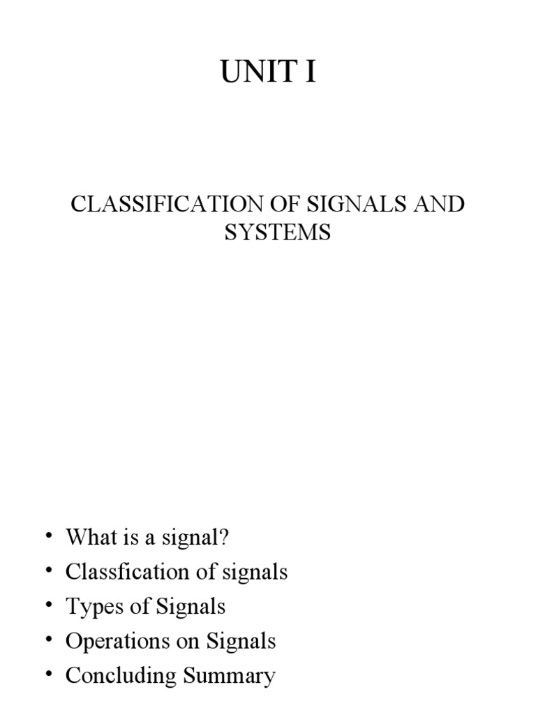 Classification and Types of Signals | PDF | Discrete Time And ...