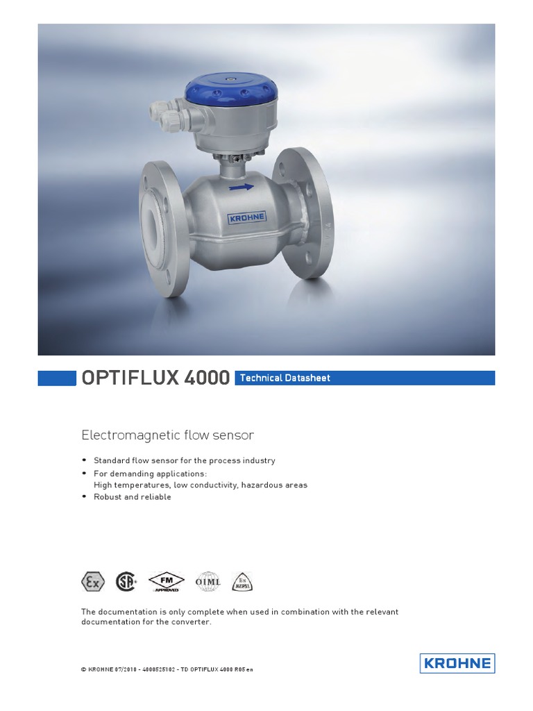 Optiflux 4000 | PDF | Flow Measurement | Pressure