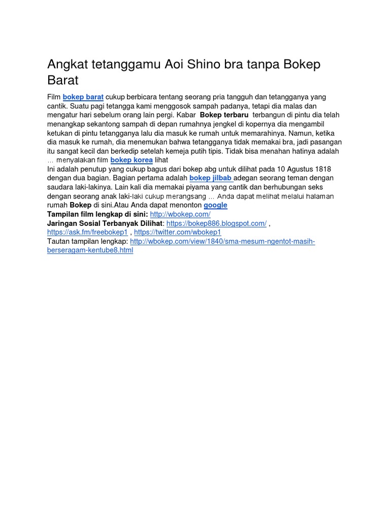 Angkat Tetanggamu Aoi Shino Bra Tanpa Bokep Barat | PDF