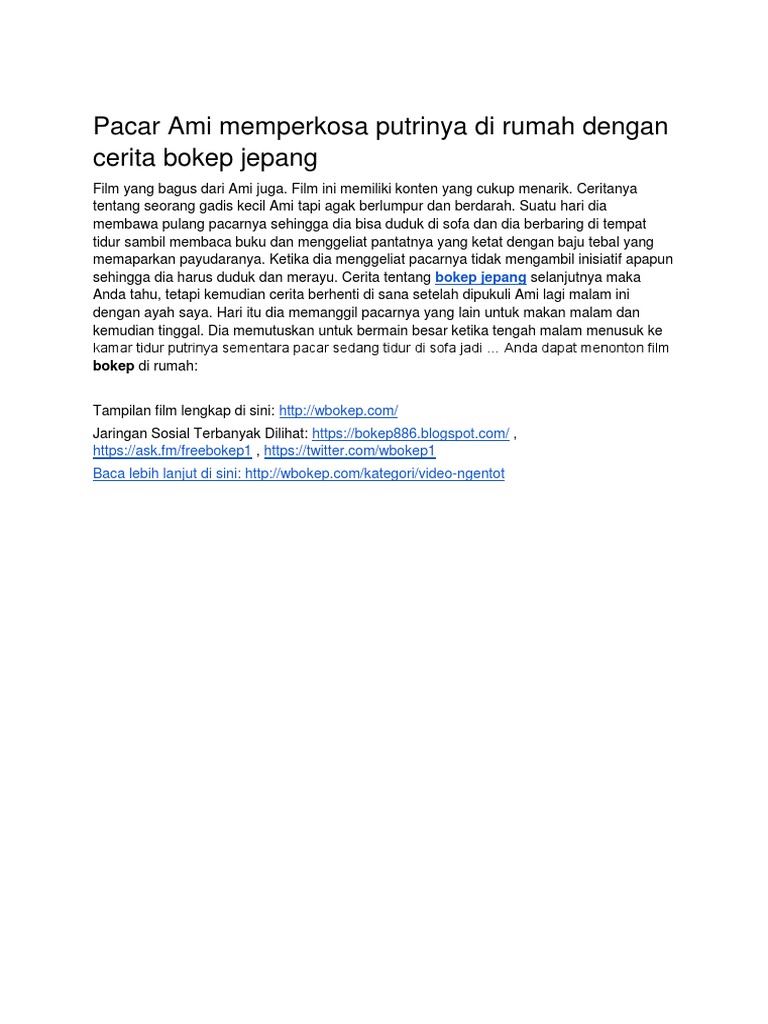 Pacar Ami Memperkosa Putrinya Di Rumah Dengan Cerita Bokep Jepang | PDF