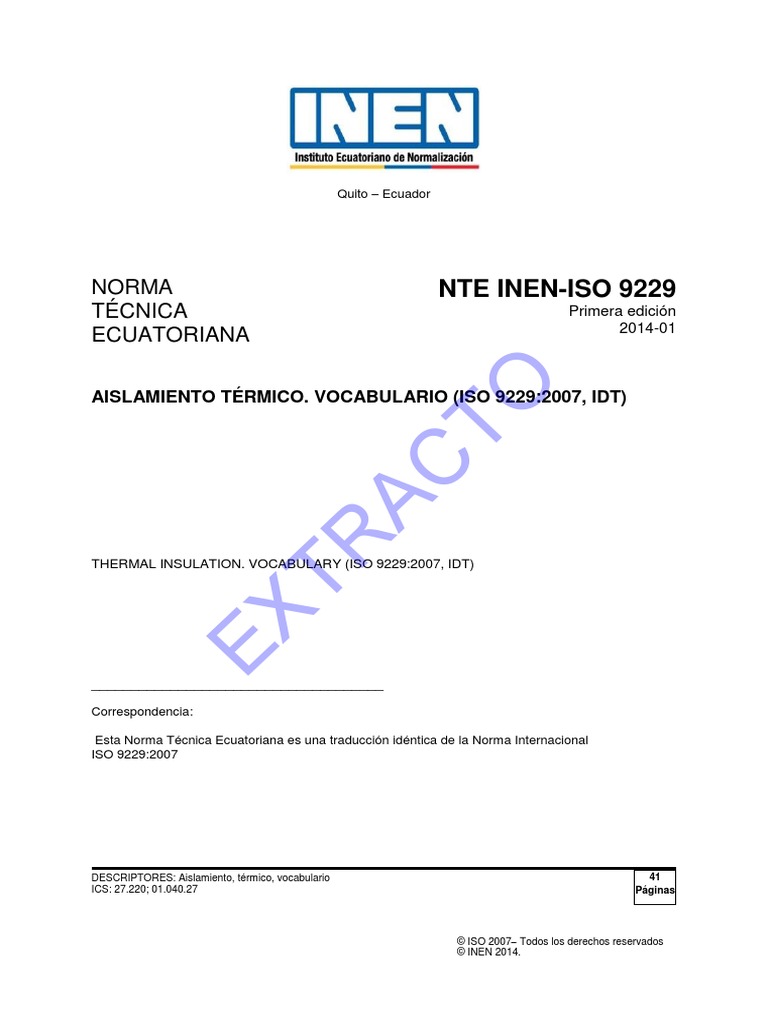 Nte Inen Iso 9229extracto | PDF | Organización internacional para la estandarización | Comisión ...