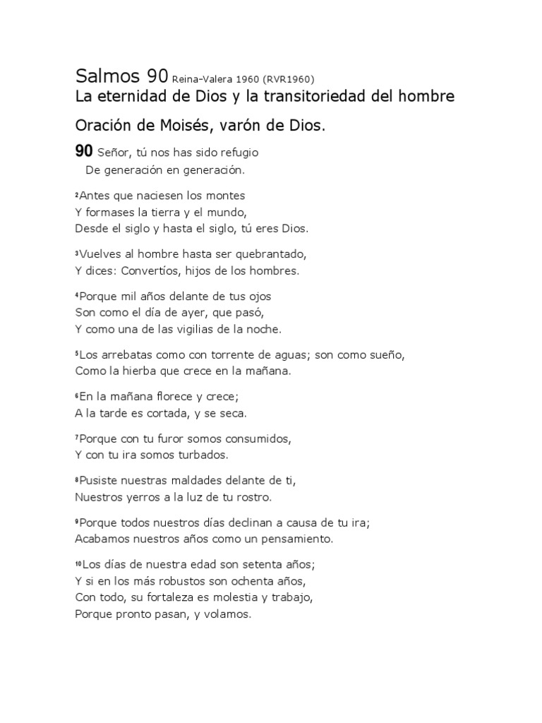 Devocional Del Salmo 90 Con Oración y Explicación | PDF | Pecado | Oración