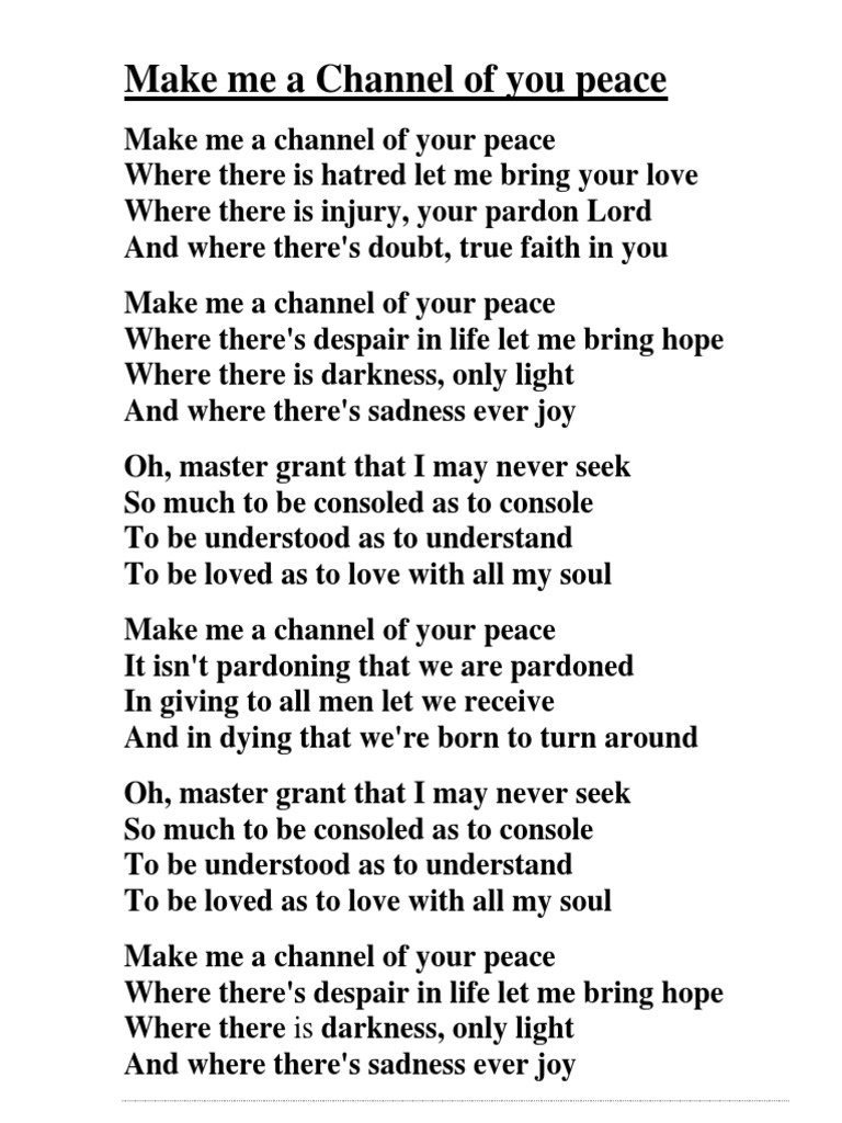 Make Me A Channel of Your Peace Lessandra Choir | PDF