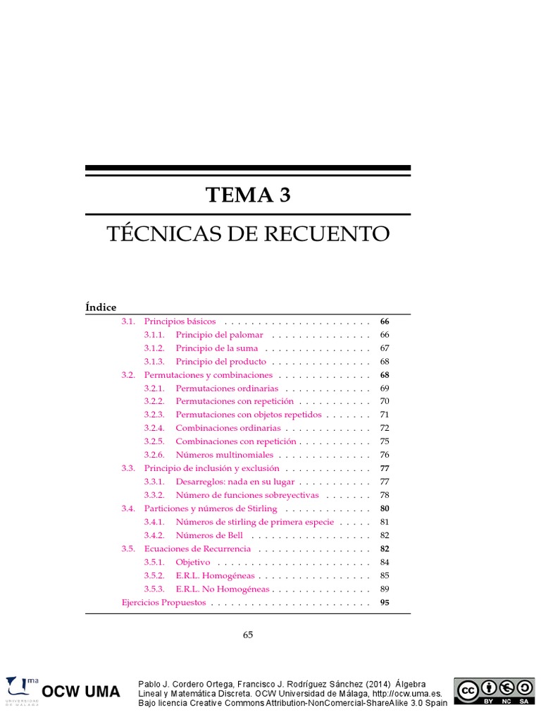 Técnicas de Recuento | PDF | Conjunto (Matemáticas) | Combinatoria