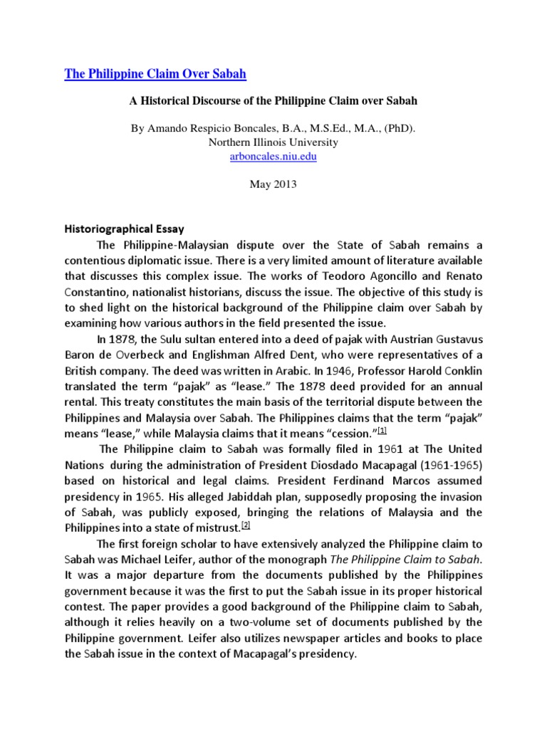 The Philippine Claim Over Sabah | Borneo | Malaysia