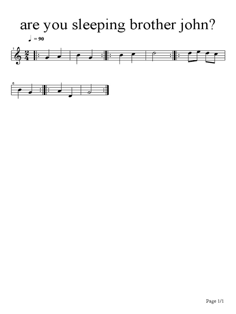 Are You Sleeping Brother John | PDF