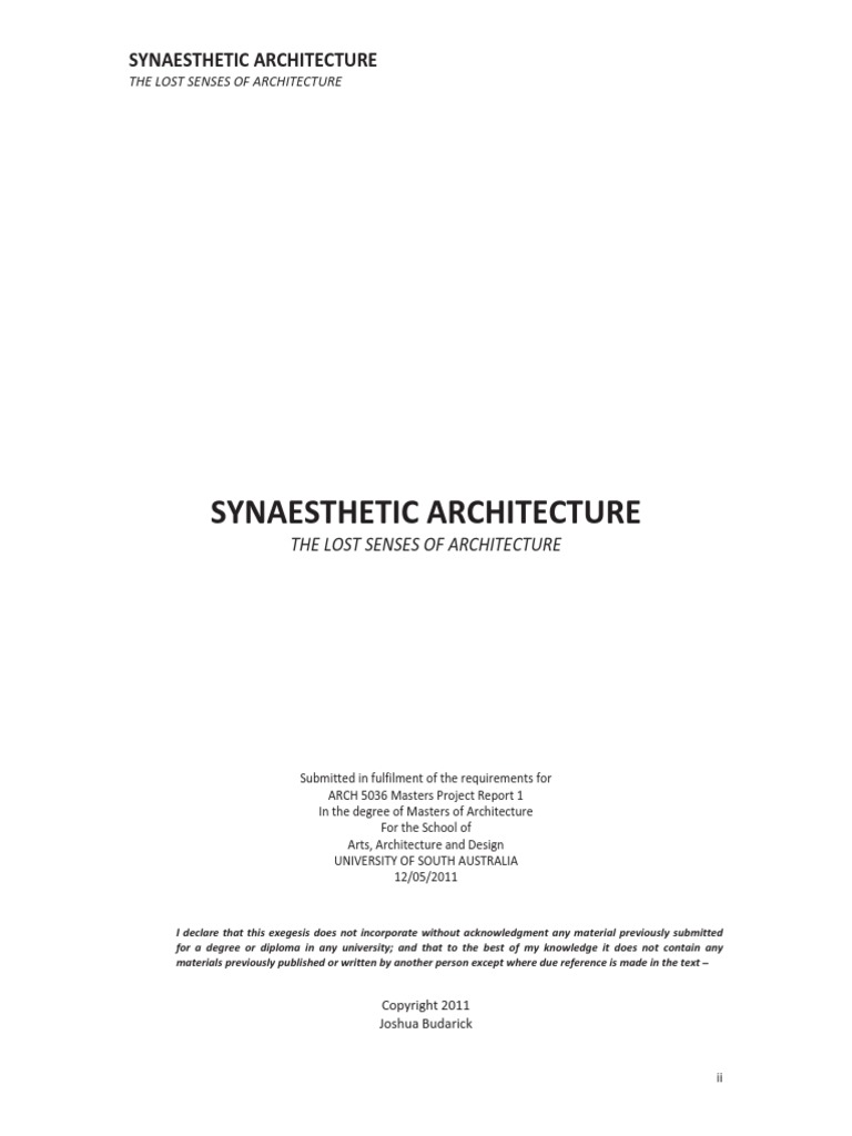 Synaesthetic Architecture | PDF | Senses | Neuropsychological Assessment