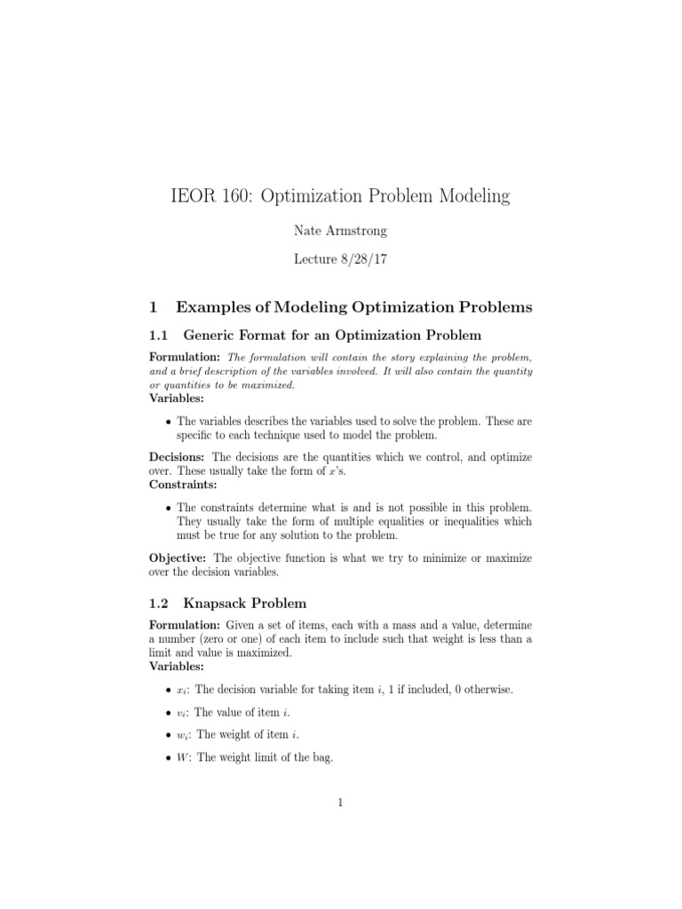 IEOR 160 Partial Lecture Notes 2017 | PDF | Mathematical Optimization ...