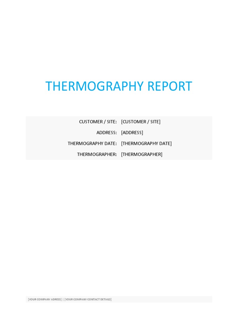 Thermographic Inspection Report for [CUSTOMER / SITE] Addressing ...